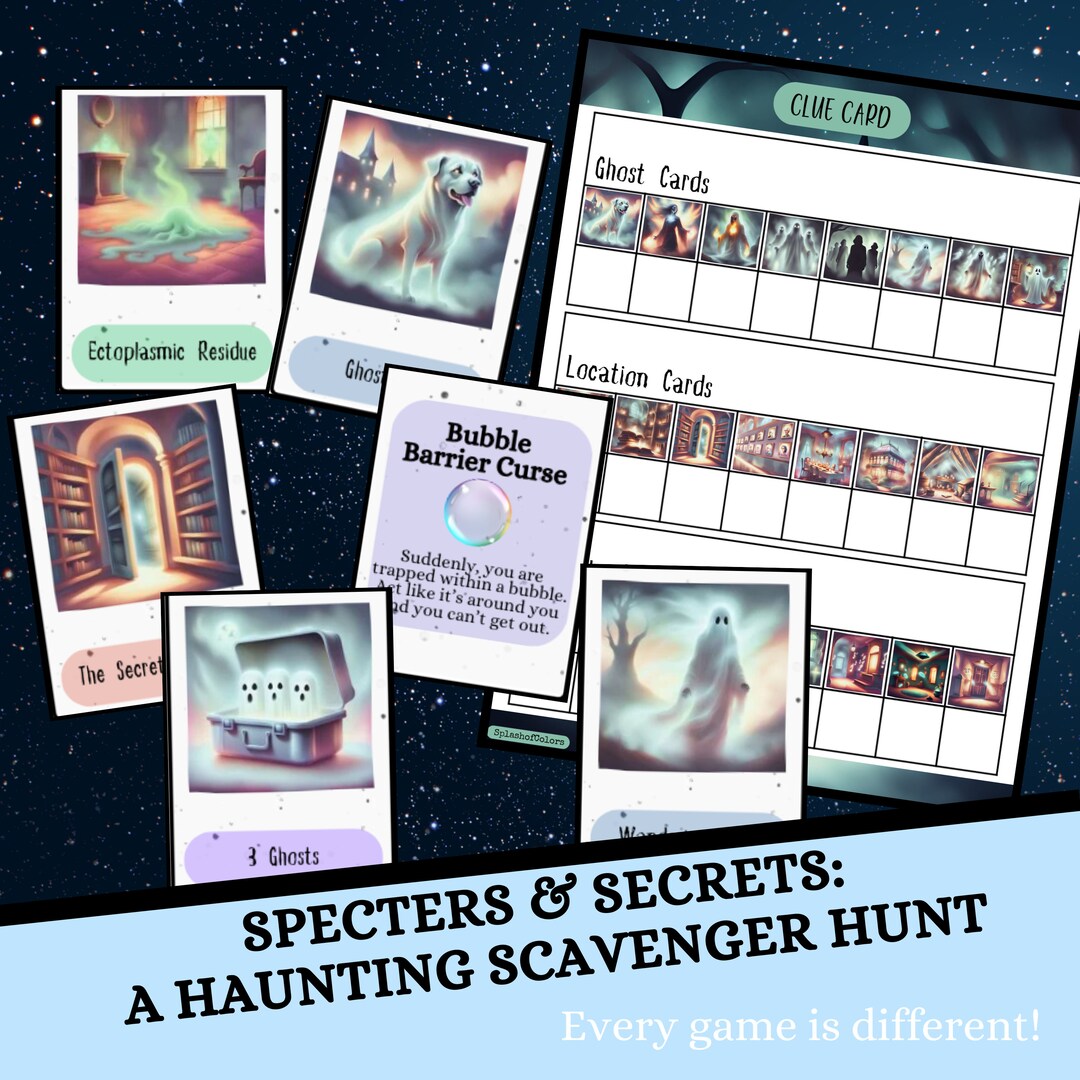 Halloween Ghost Hunter Scavenger Hunt Game for Teens and - Etsy