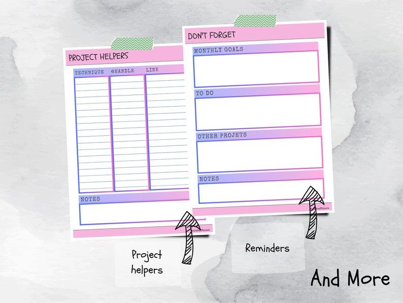 PINK Printable Project Planner for Crochet Knitting, Crochet and ...