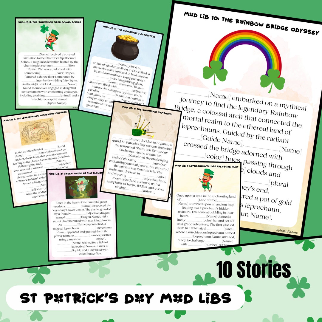 Shamrock Shenanigans Printable Mad Libs, Leprechaun Laughs St. Patrick ...