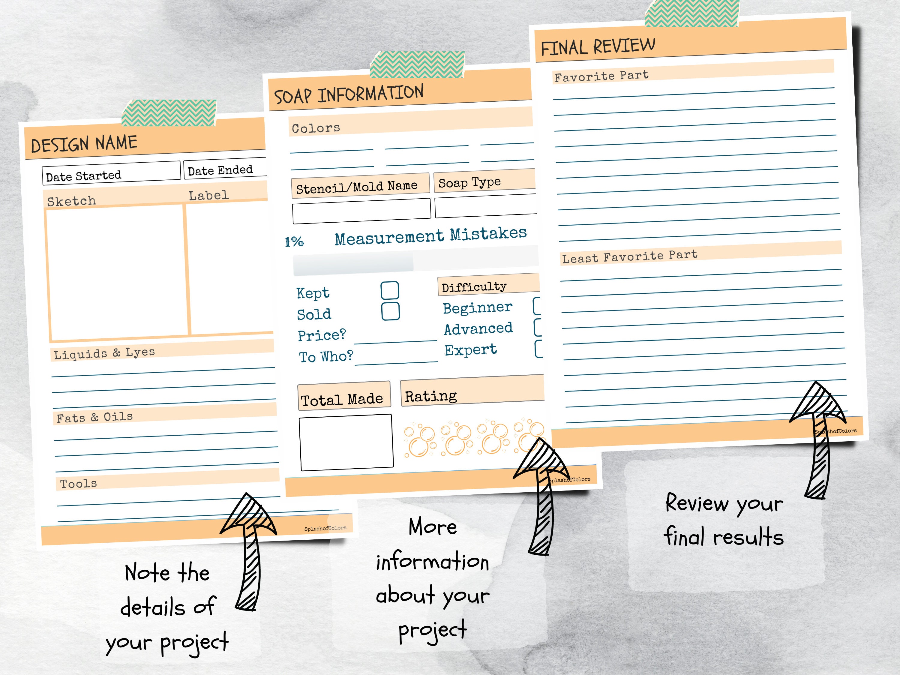ORANGE Printable Soap Making Project Journal for DIY Soap - Etsy