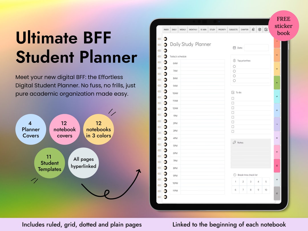 Student Digital Planner weekly Planner 10 Minute Planner - Etsy