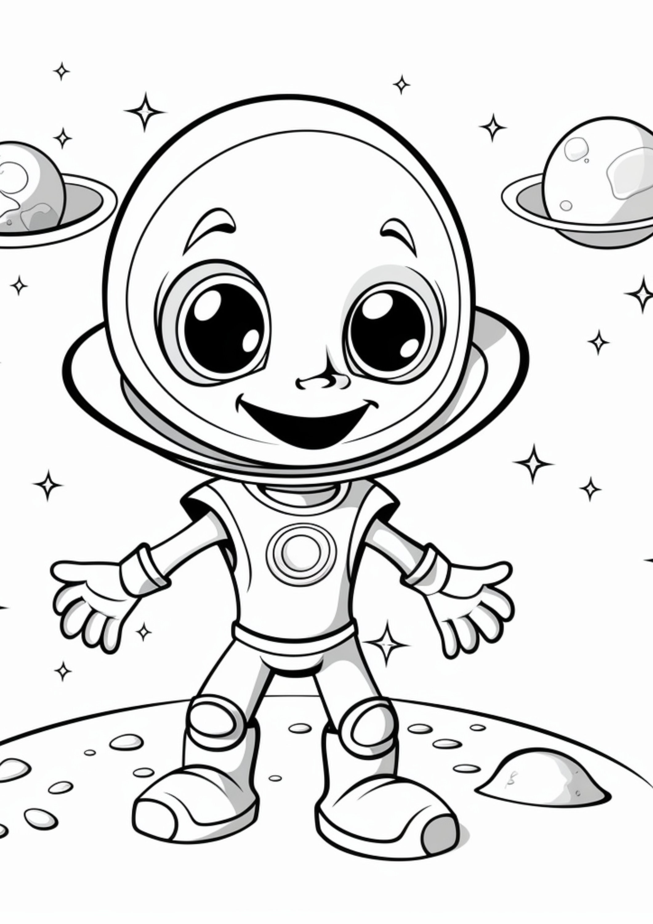 Space Theme COLORING PAGES for Kids - Etsy