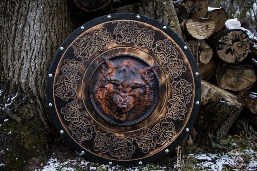 Handmade Viking Shield, Viking Wll Decor, Wood Wall Art, Axes, Shields ...