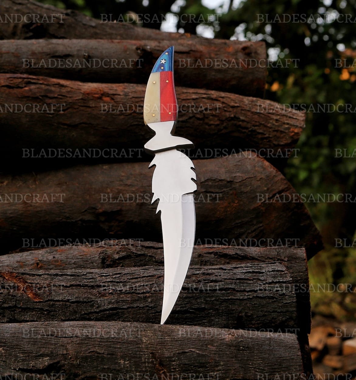 Handmade Knife Hunting Knives With USA Flag Handle Patriotic - Etsy