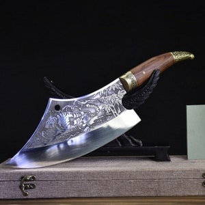 Hand Forged Stainless Steel Cleaver, Meat Cleaver, Chef Knife, Butcher ...