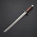 Handmade 12 Chrome Steel Hunting Sword With Leather Sheath Tanto Blade ...