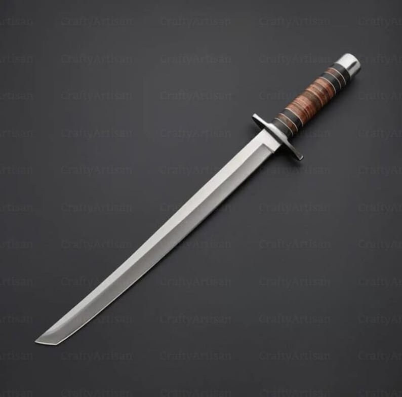 Handmade 12 Chrome Steel Hunting Sword With Leather Sheath - Etsy
