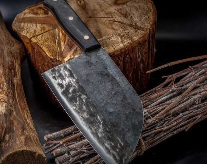 Handmade Carbon Steel Kitchen Cleaver: Personalized Butcher Knife - Etsy