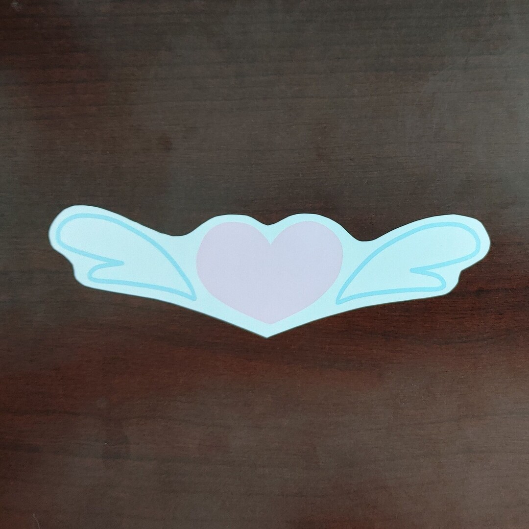 Pink Angel Heart Sticker - Etsy