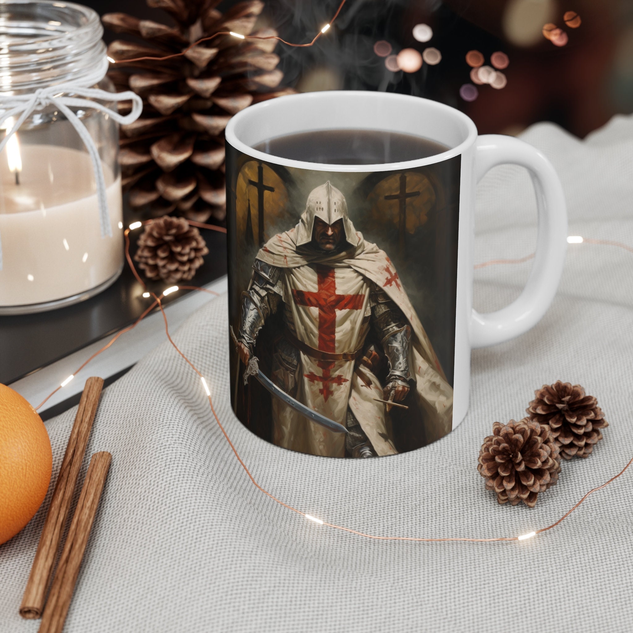 Knights Templar Mug: Medieval Warrior, Slay the Day Quote - Etsy