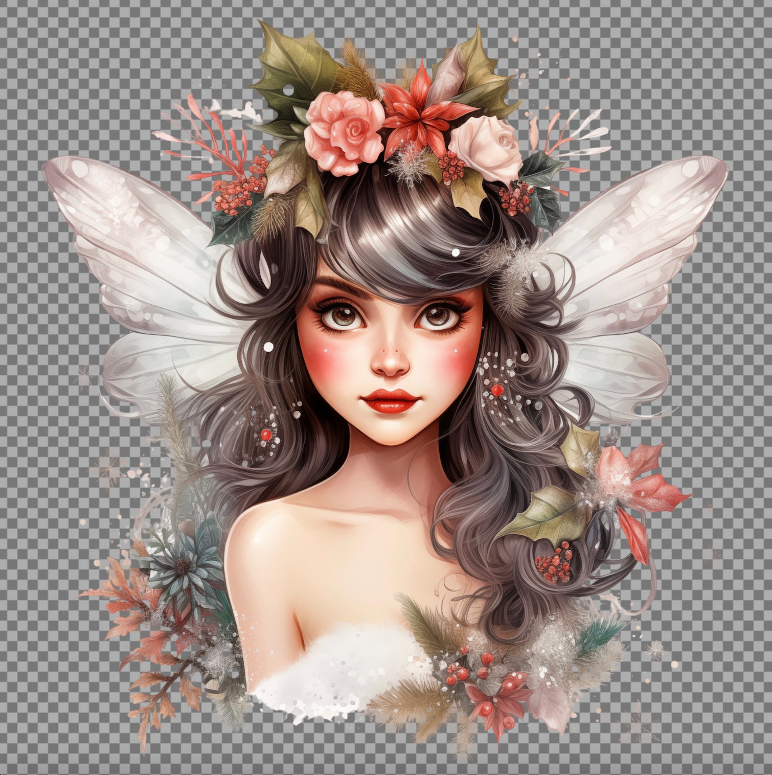 Christmas Fairy PNG, Winter Fairy PNG for Sublimation, Christmas Fairy ...