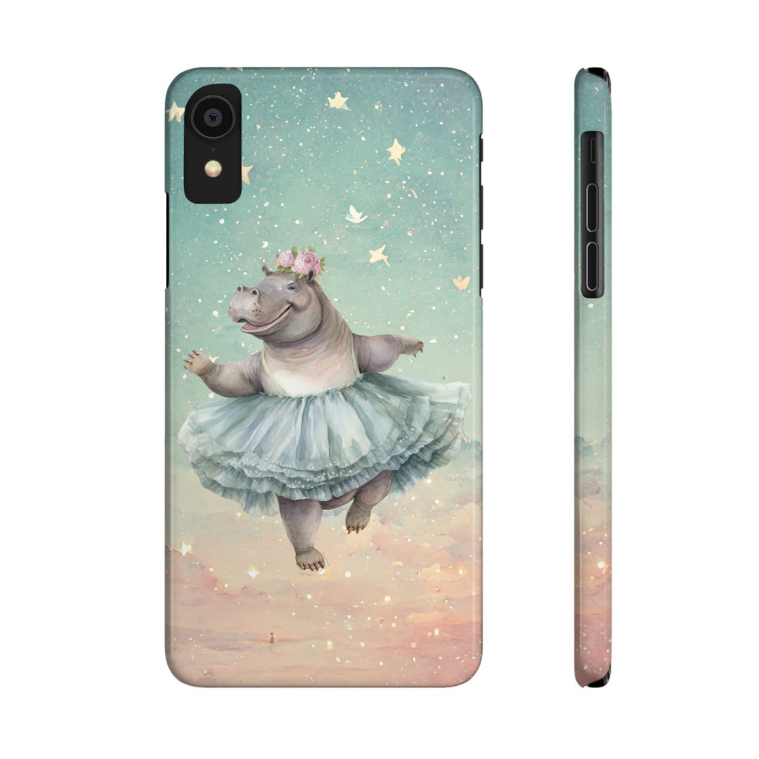 Hippo Phone Case, Dancing Hippo Phone Case, Hippo iPhone Case - Etsy