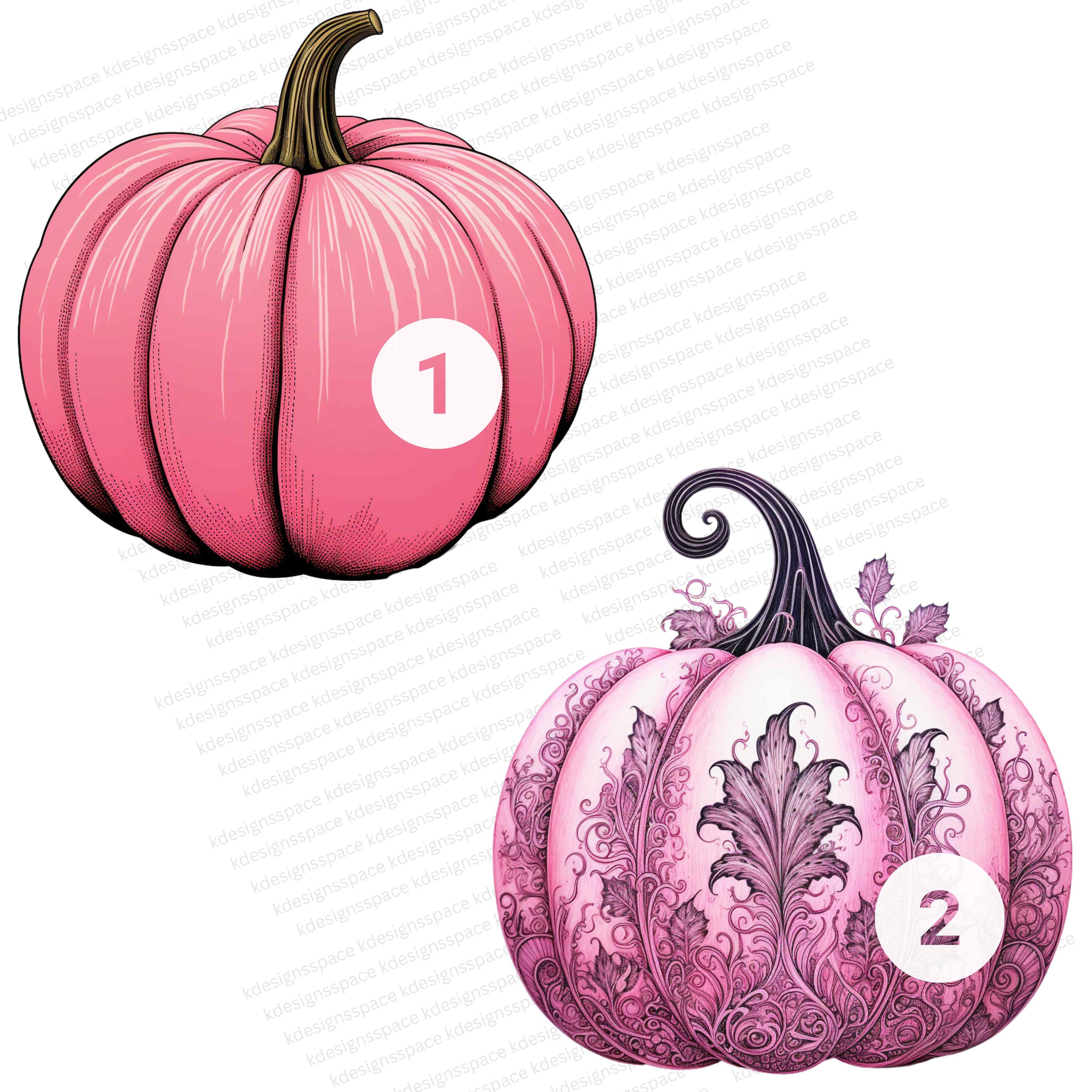 Pastel Goth Pink Pumpkin PNG Design PNG Bundle | Halloween Clipart ...