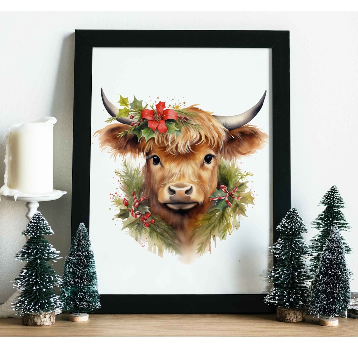 Highland Cows Christmas Png File Bundle, Printable Christmas Png ...