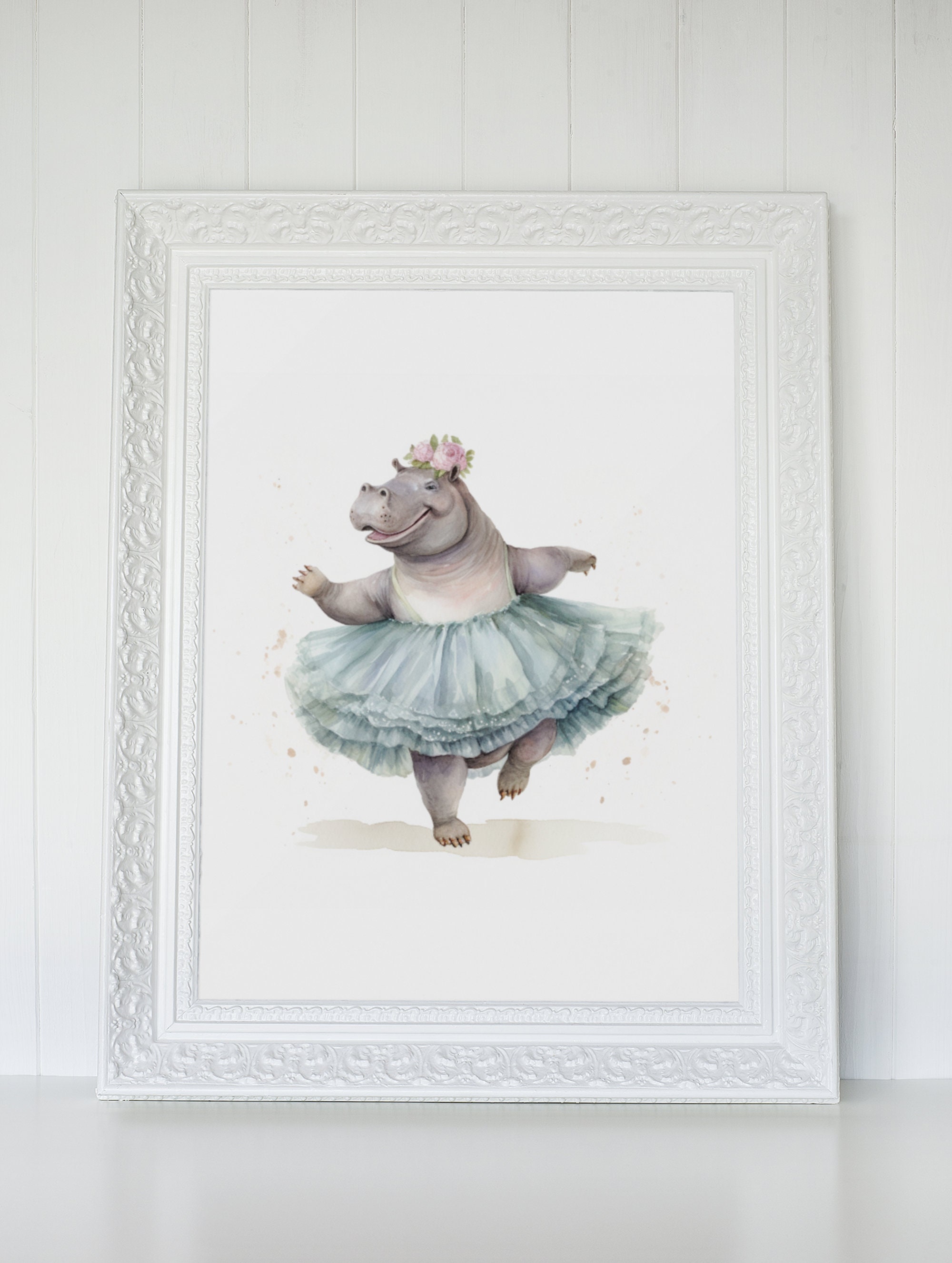 Ballet Hippo Printable – Whimsical Nursery Wall Art | Instant Digital ...