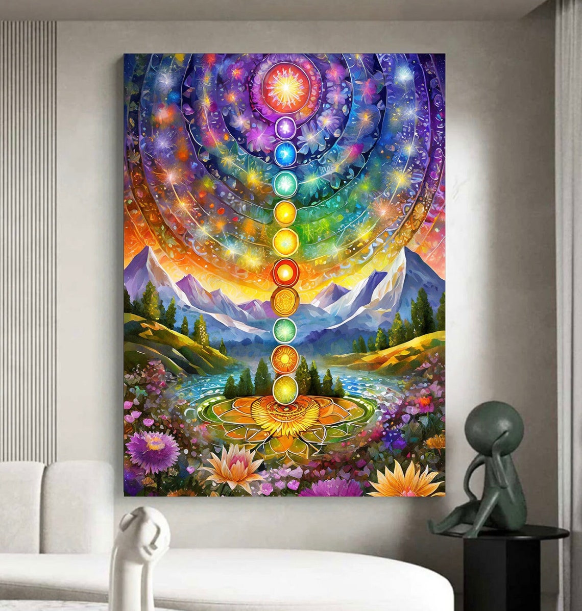 Digital Download-chakra Art Energy Centers-spiritual Canvas-mystical ...
