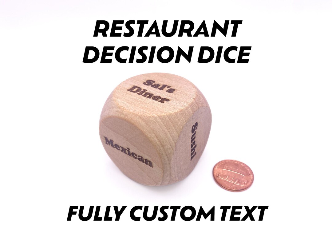 Personalized Wooden Restaurant Dice Meal Inspiration Fun Couples Gift ...