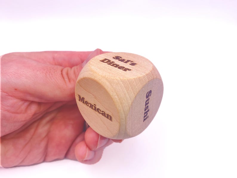 Personalized Wooden Restaurant Dice Meal Inspiration Fun Couples Gift ...