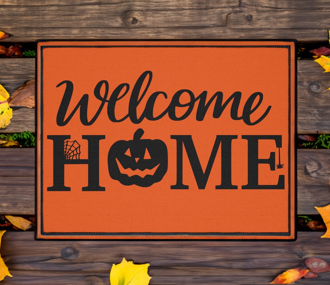 Halloween Welcome Home Front Door Mat, Welcome Home Rug, Halloween Area ...
