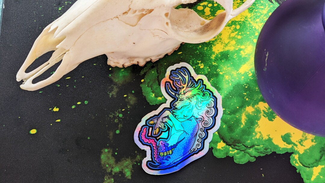 Kirin Cryptid Gore Holographic Sticker - Etsy