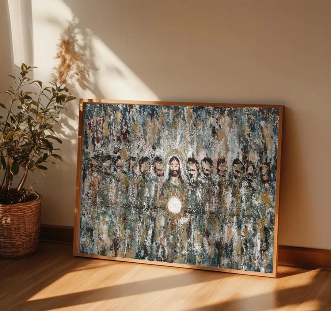 Last Supper Art Print | Eucharistic Institution, Catholic Home Decor ...