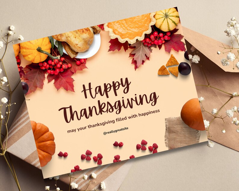 Editable Thanksgiving Invitation Card Printable - Etsy