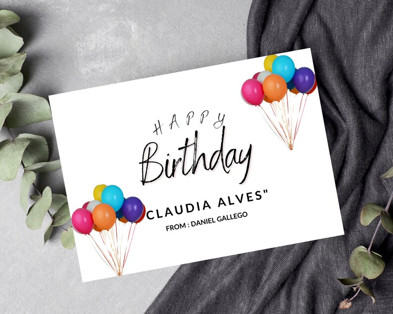 Editable Birthday Card, Printable - Etsy