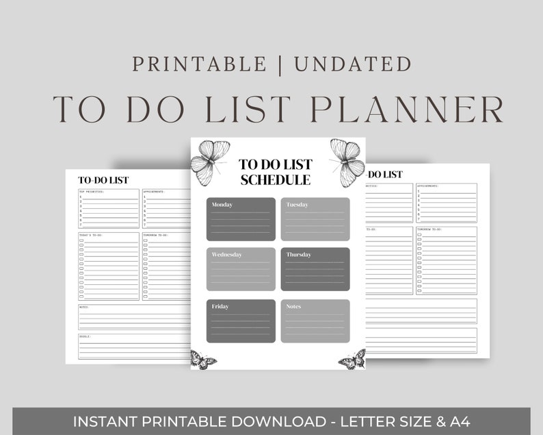 To Do List Planner, Printable, Planner Undated. Instant Download ...