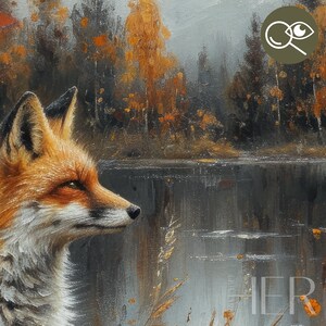 Red Fox in Meadow Rustic Dark Cottagecore Farmhouse Decor Academia ...