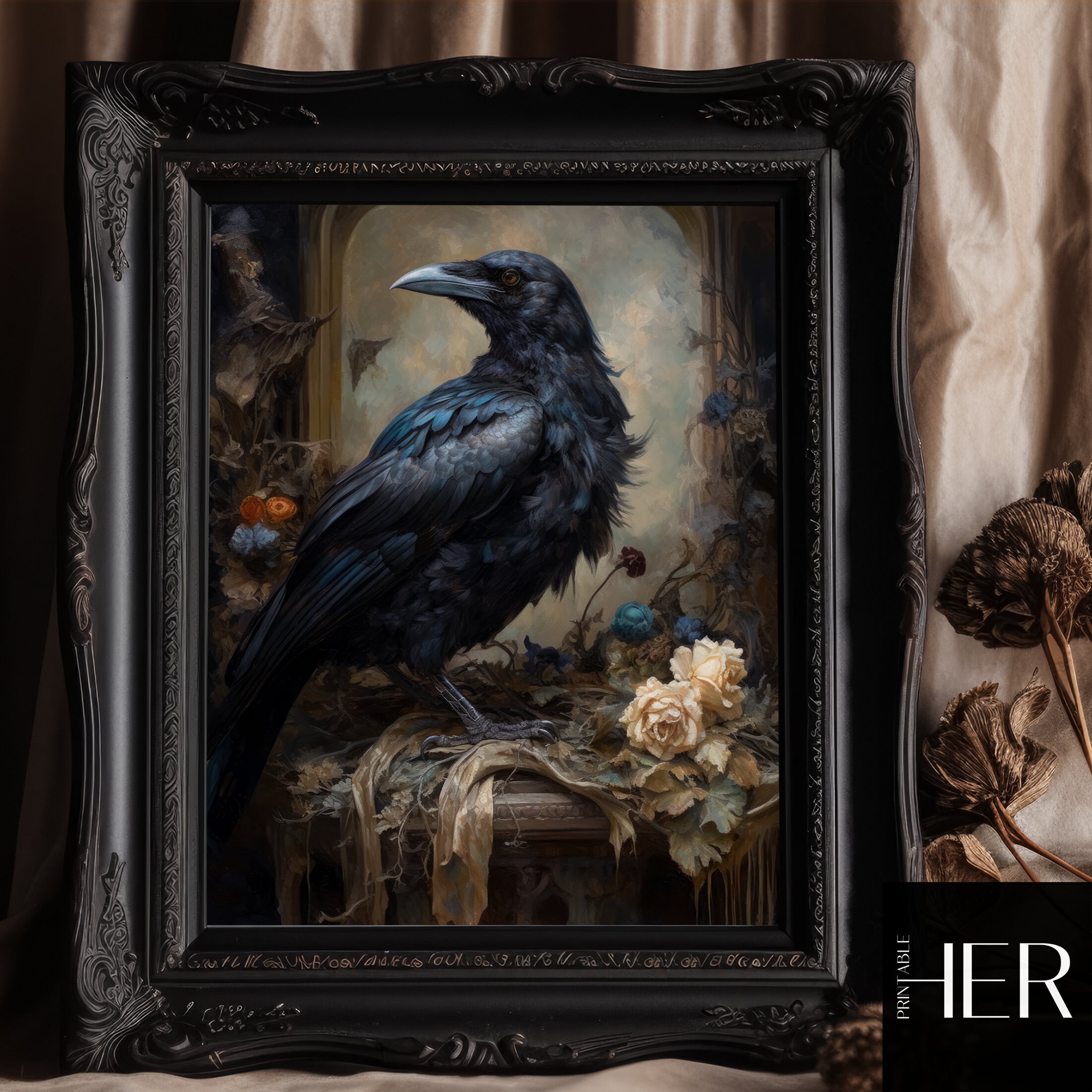 Raven in Old Victorian Mansion Dark Cottagecore Academia - Etsy UK