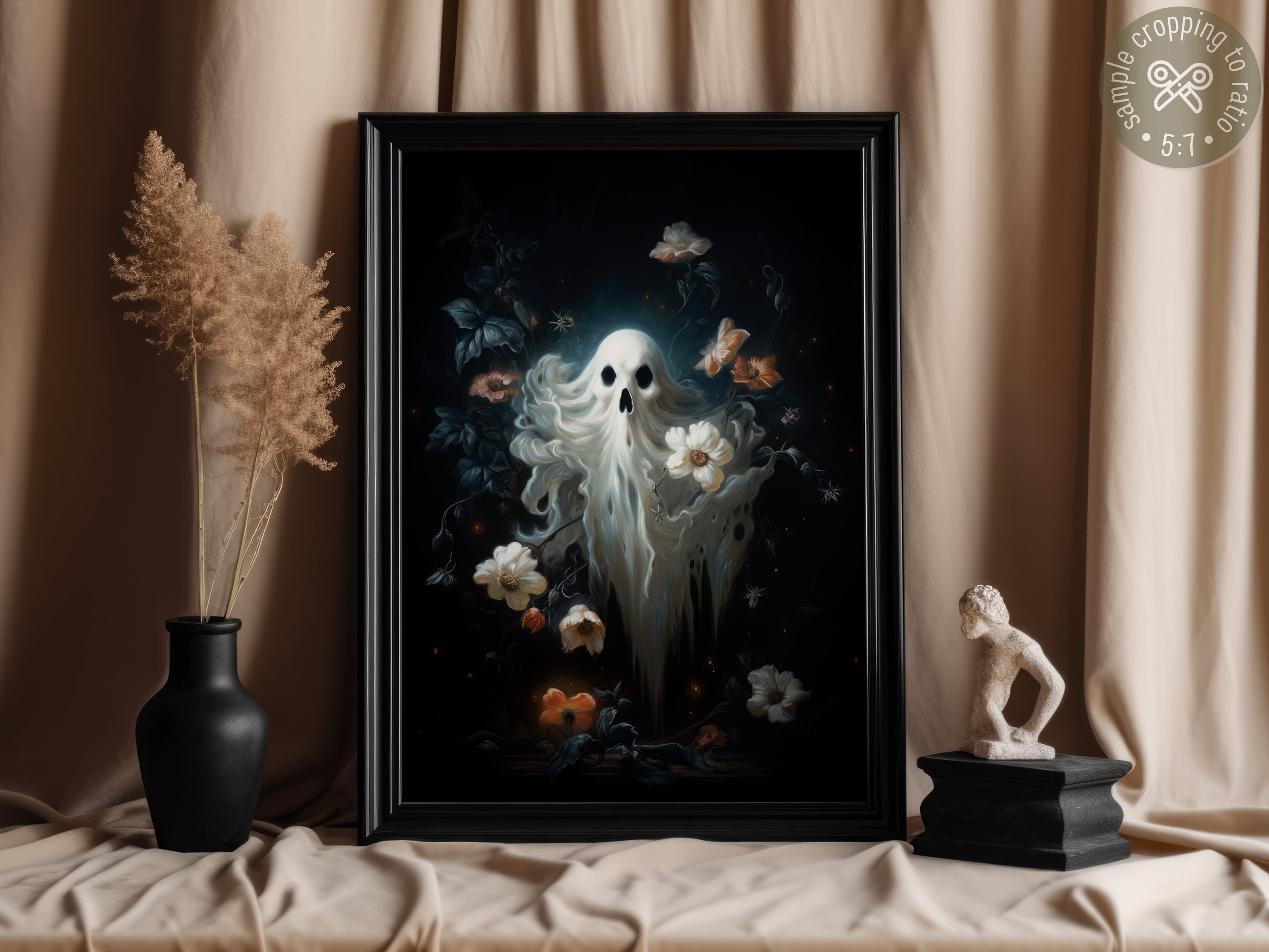 Angry Ghost and Flowers Dark Academia Halloween Decor - Etsy