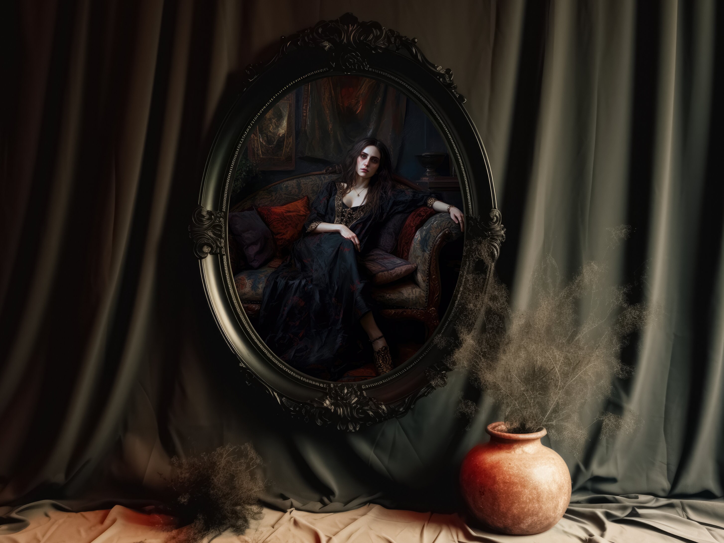 Moody Portrait of Gypsy Woman Dark Academia Cottagecore - Etsy