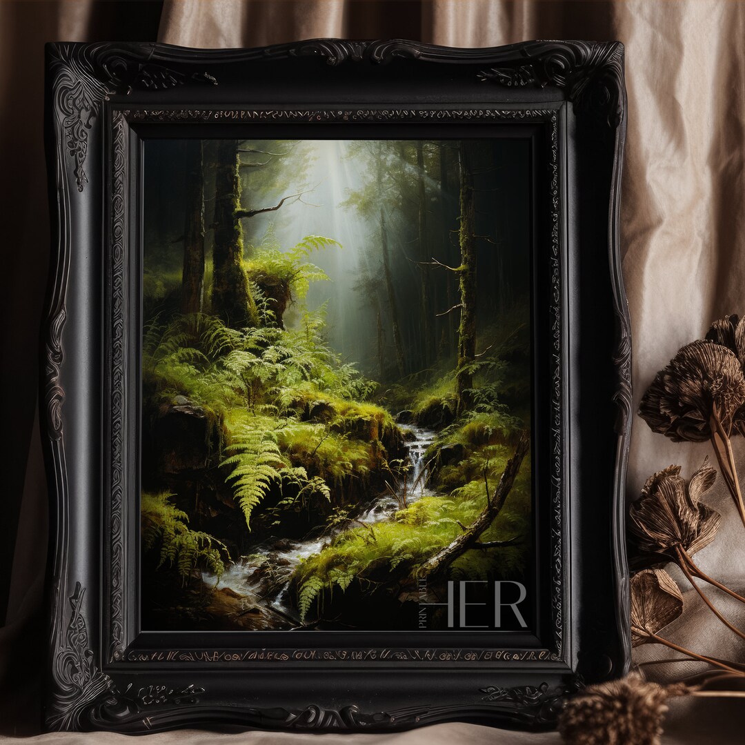 Ferns and Moss in Dark Forest Core Cottagecore Academia Floral ...