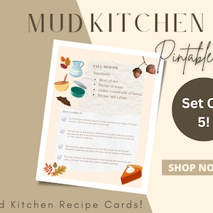 Mud Kitchen Recipe Cards Printable - Etsy