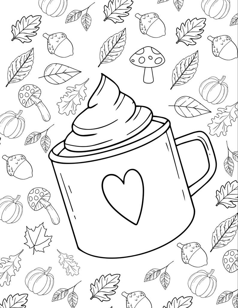 Fall Cozy Coloring Pages Halloween Cute Coloring Pages Fall Kids ...