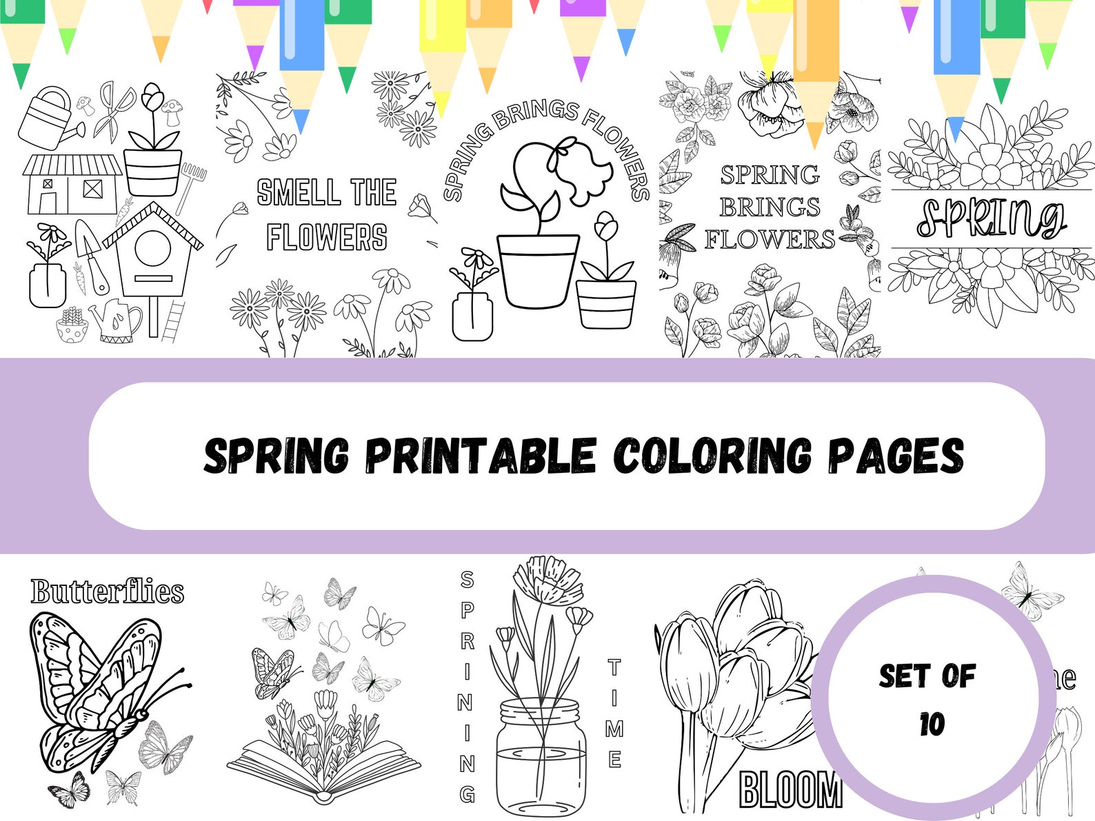Flower Coloring Pages for Toddlers, Preschool, Kindergarten & Adults ...