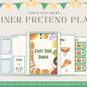 Pretend Diner Dramatic Play Printable | Screen Free Learning Activity ...