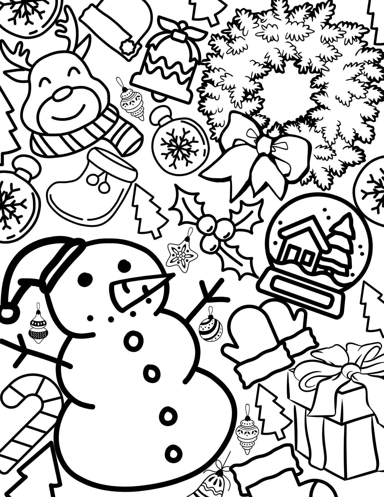 Christmas Printable Coloring Page, Fun Activity for Kids & Adults ...