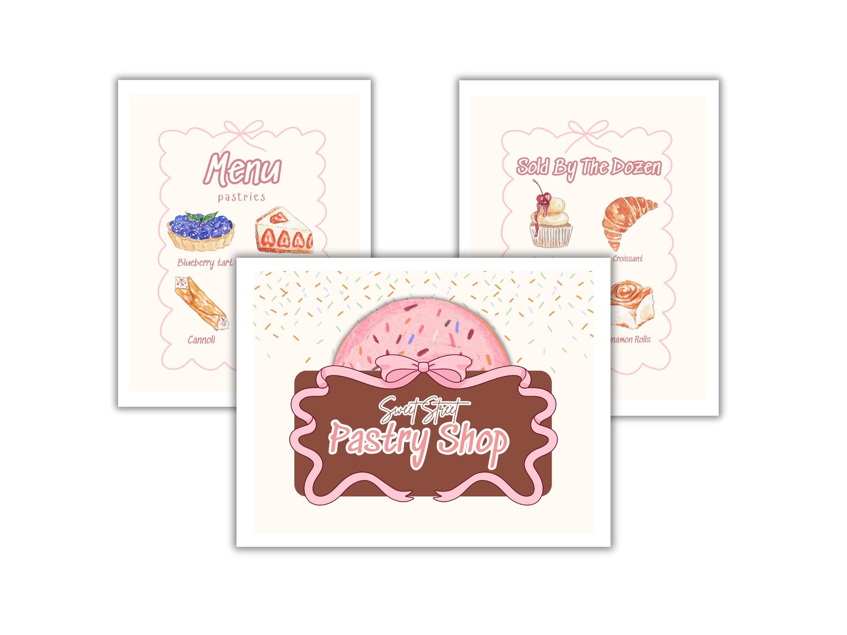 Printable Pretend Pastry Shop for Kids | Bakery Play Printable ...