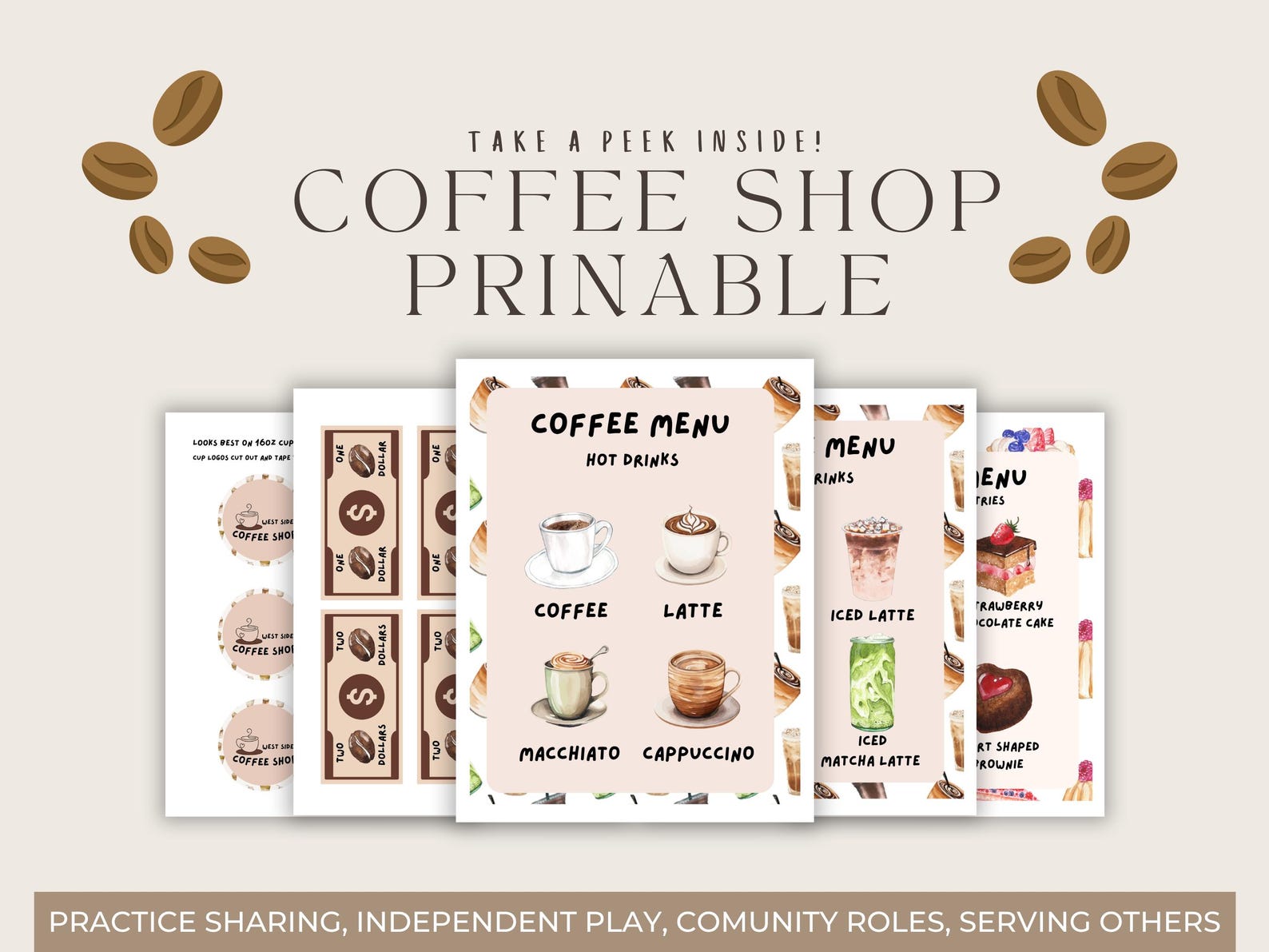 Pretend Play Printable Bundle | Dramatic Play Activities | Screen Free ...