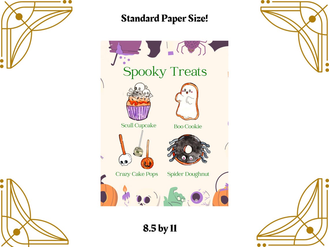Pretend Spooky Bakery Set for Kids Printable - Etsy