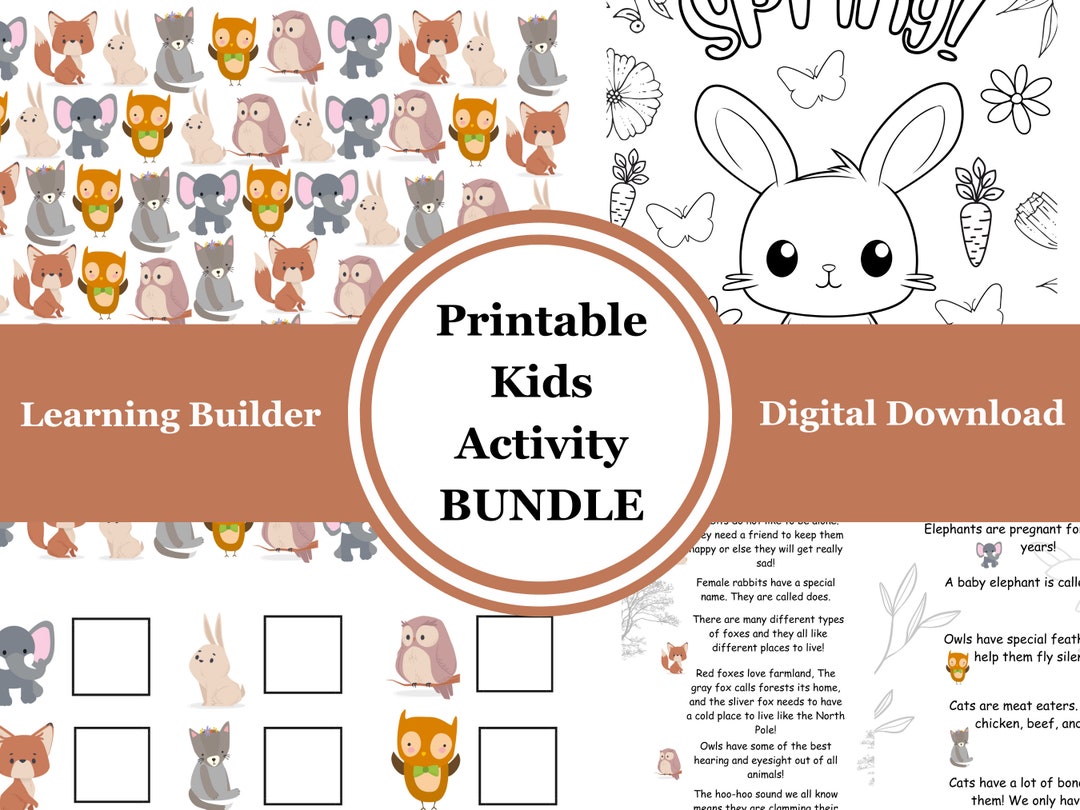 Children's I Spy Learning Printable Fun Builder Activity Sheet for Kids ...