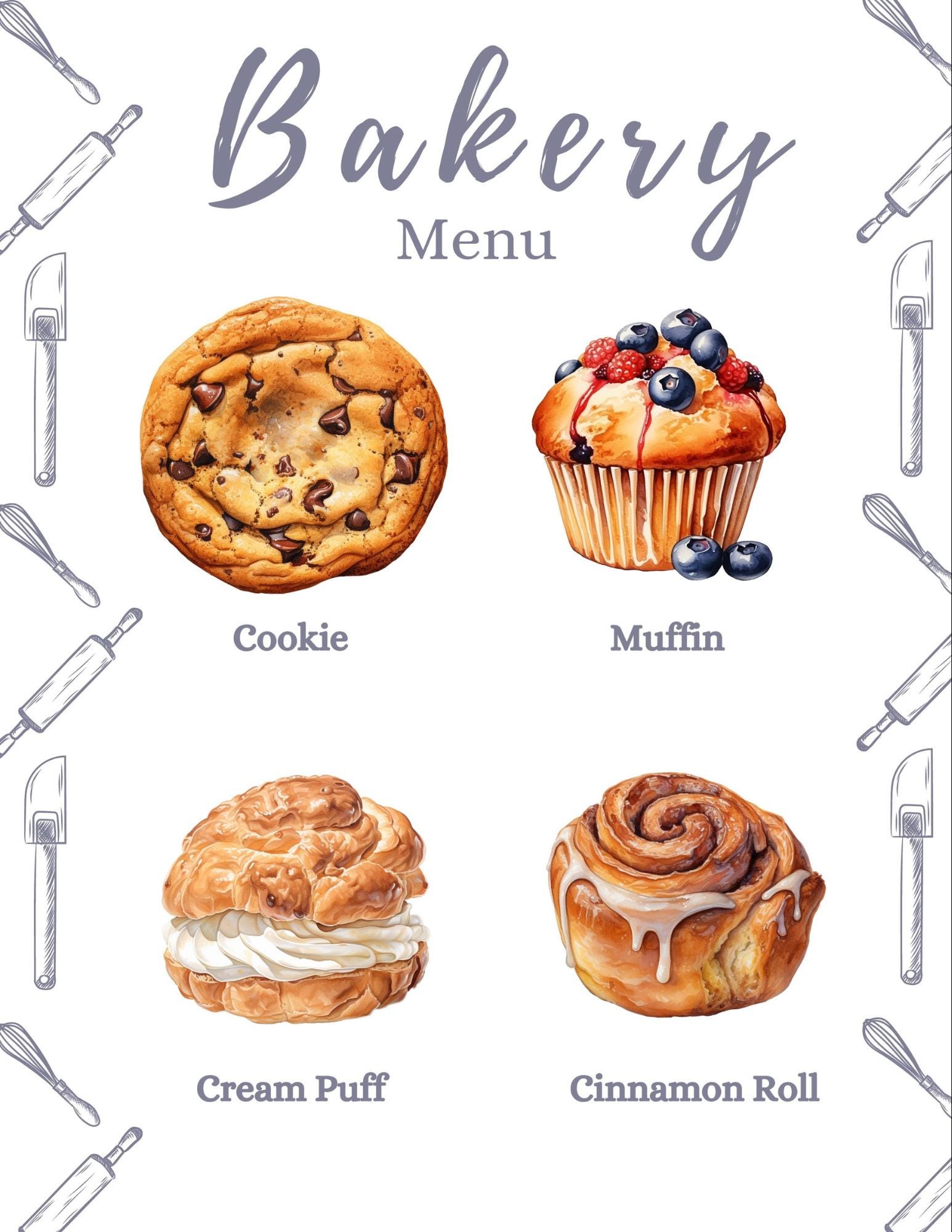 Dramatic Play Printable Pretend Food Menus Printable Food Menus for ...