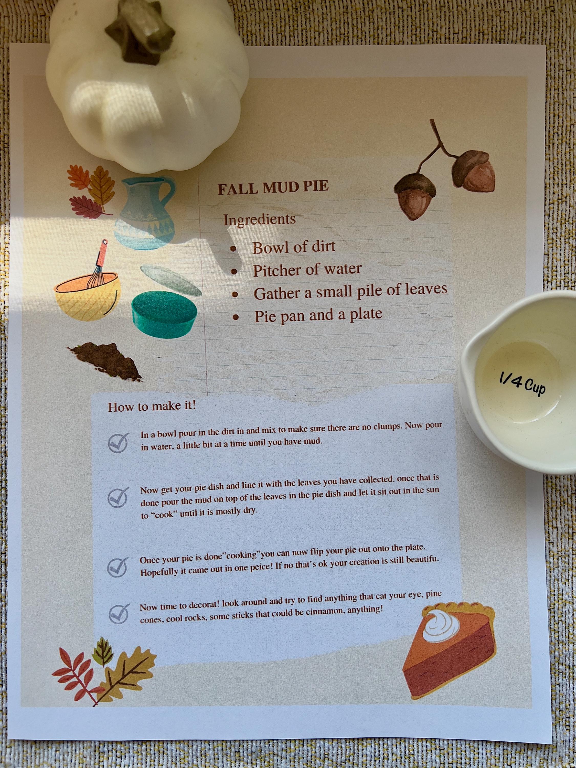 Mud Kitchen Recipe Cards Outdoor Play Kitchen Printable Activity for ...