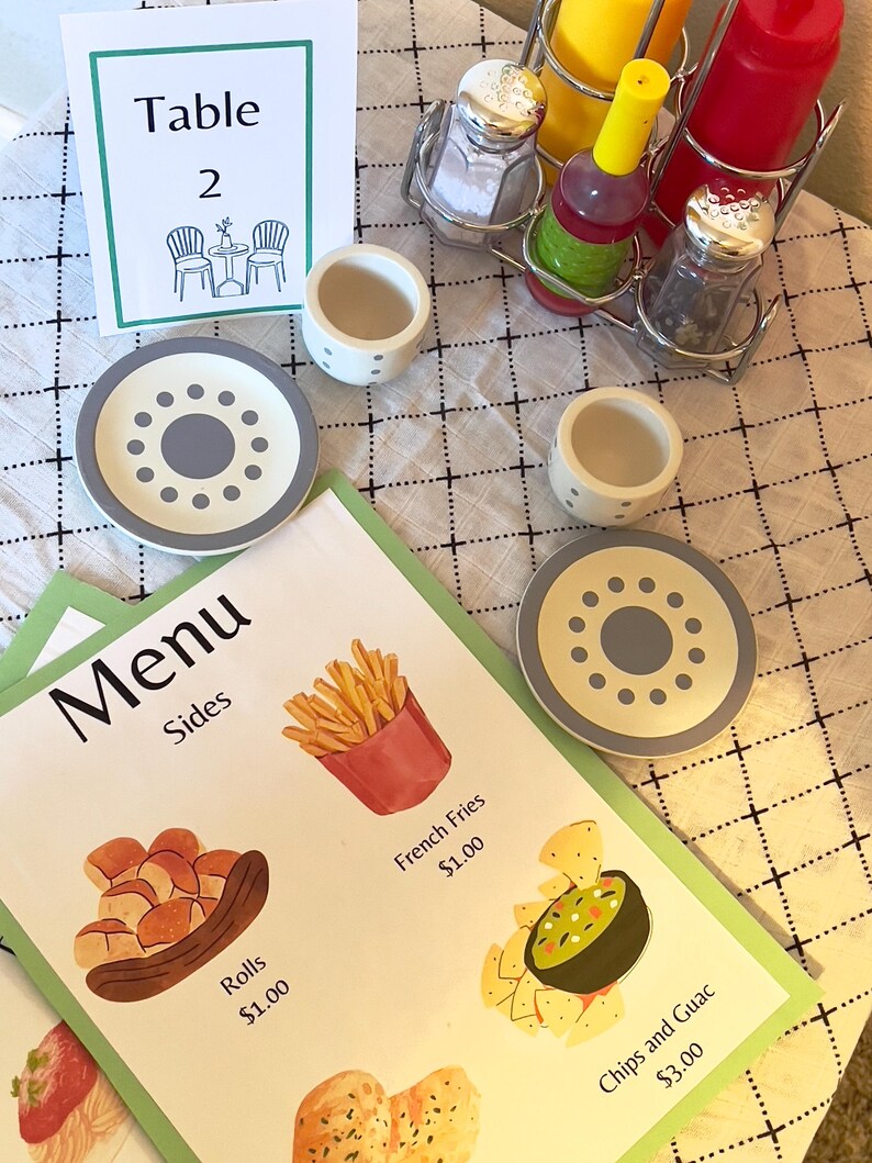 Pretend Diner Dramatic Play Printable | Screen Free Learning Activity ...
