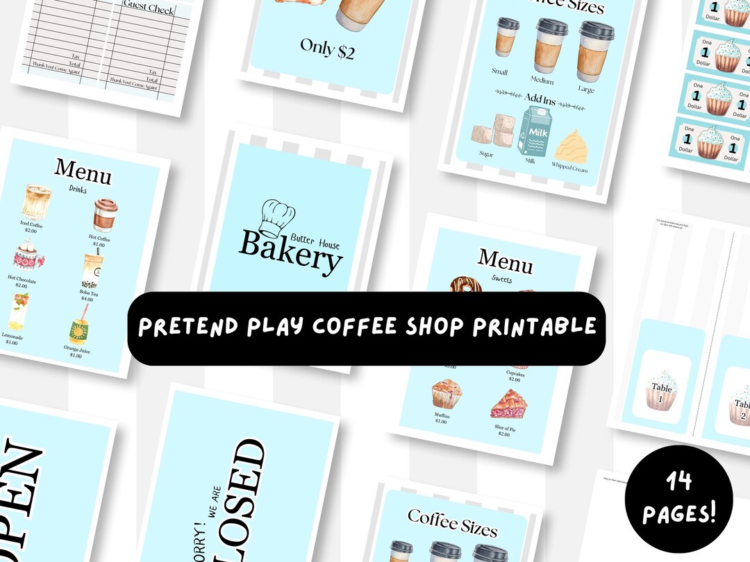 Bakery Dramatic Play Café Pretend Coffee Making Role Playing for ...