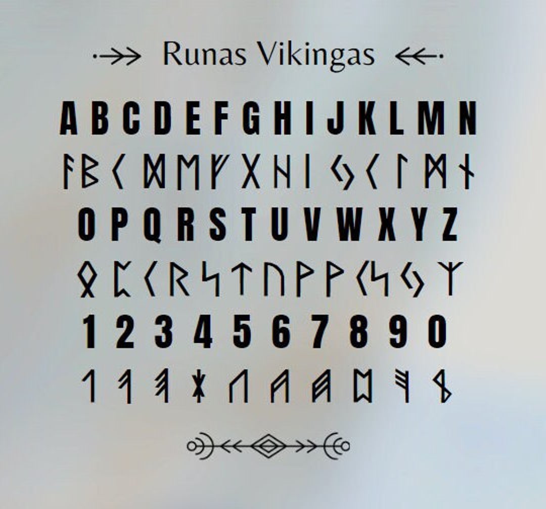Runen-Alphabet-Schriftart Wikinger-Runen-Typografie - Etsy.de