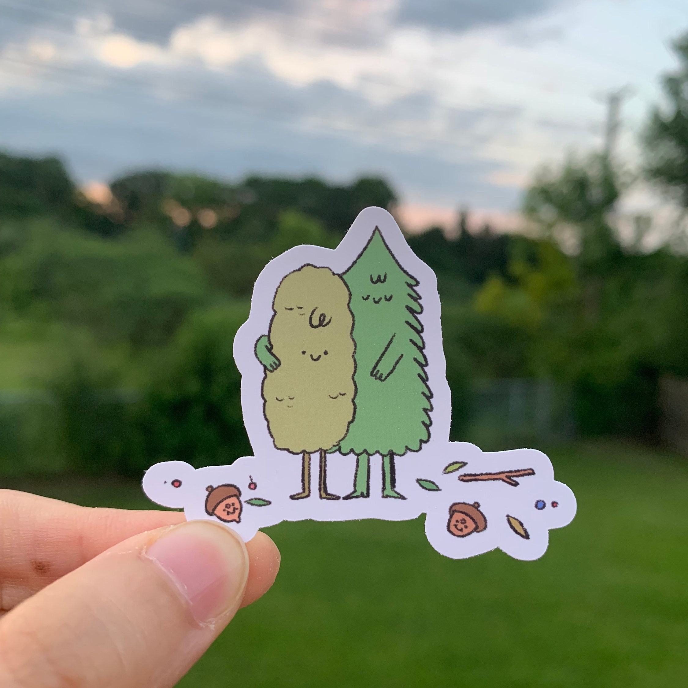 Little Tree Friends Sticker Kawaii Cute Plant Nature Matte Sticker - Etsy