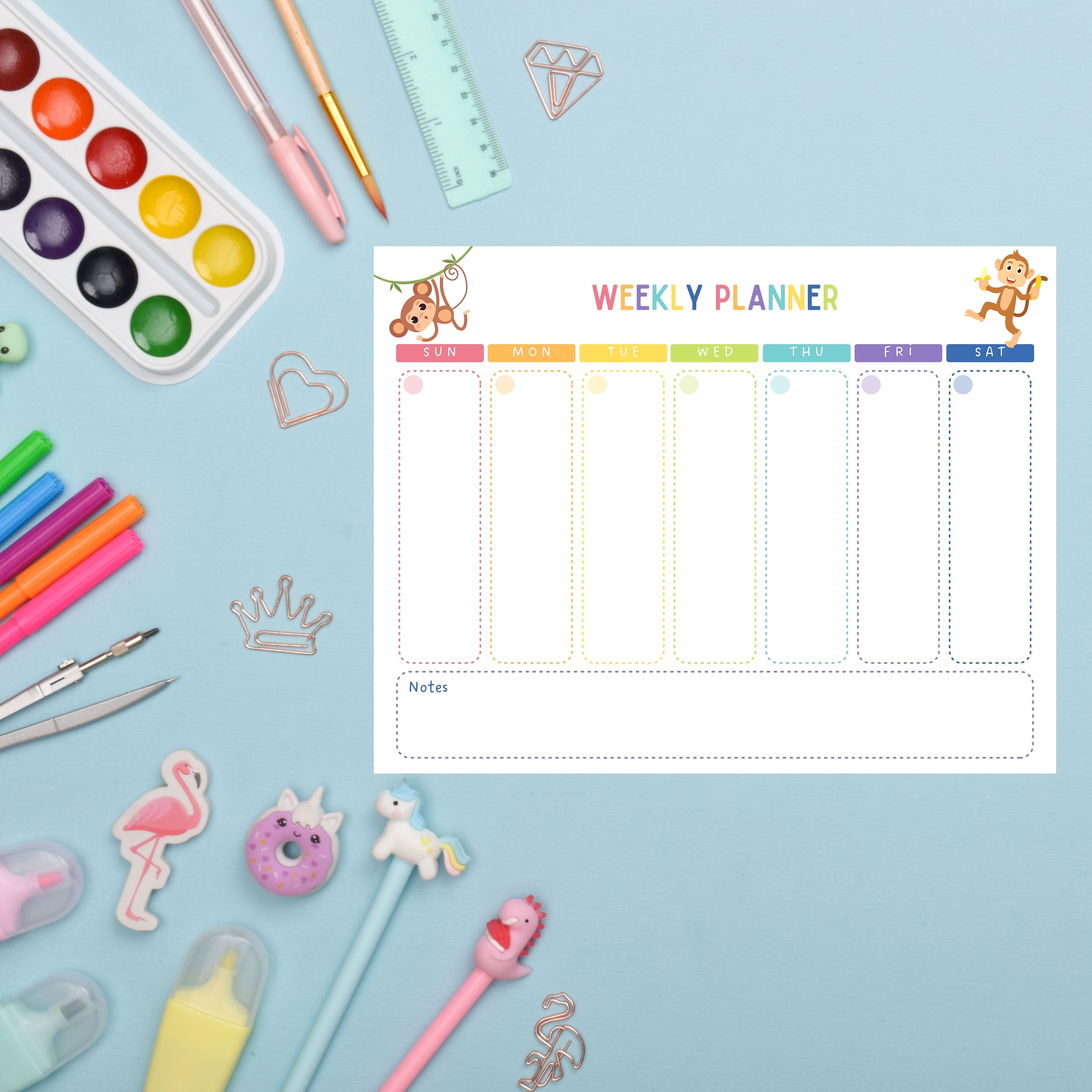 Kids Weekly Planner Printable, Daily Planner, Homeschool Planner ...