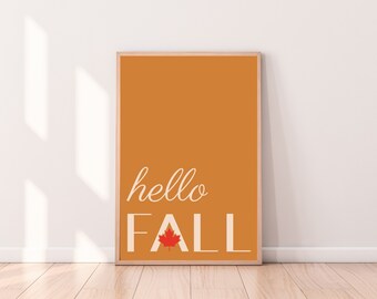 Hello Fall Sign, Hello Fall Digital Print, Fall Home Decor, Fall ...